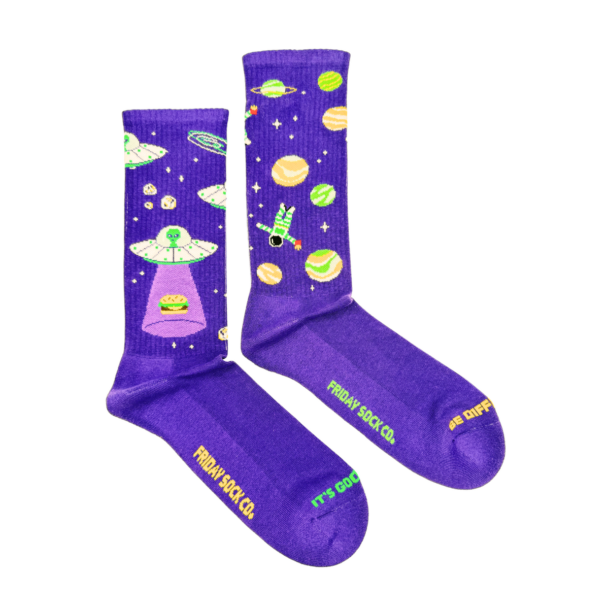 Men's Alien & Fast Food Athletic Socks | Mismatched by Design – Friday Sock Co.