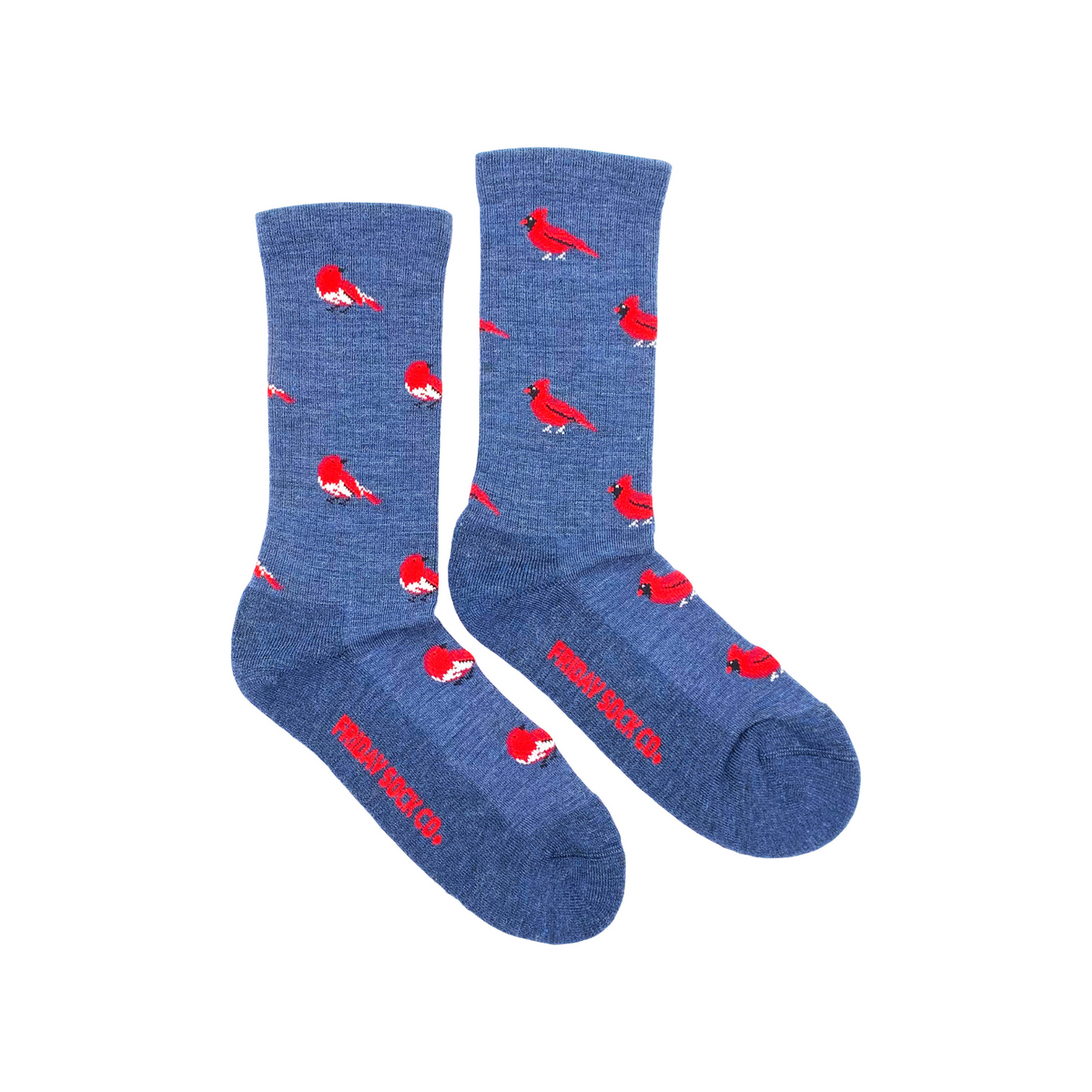 Women's Cardinal and Robin Merino Wool Socks | Friday Sock Co.