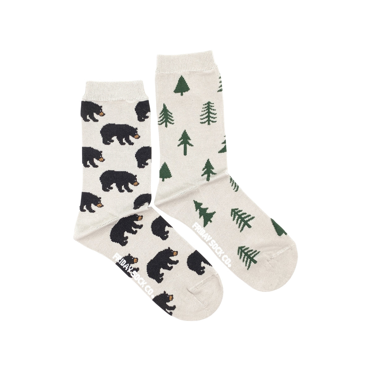 Women's Bear & Trees Socks | Mismatched by Design | Friday Sock Co.