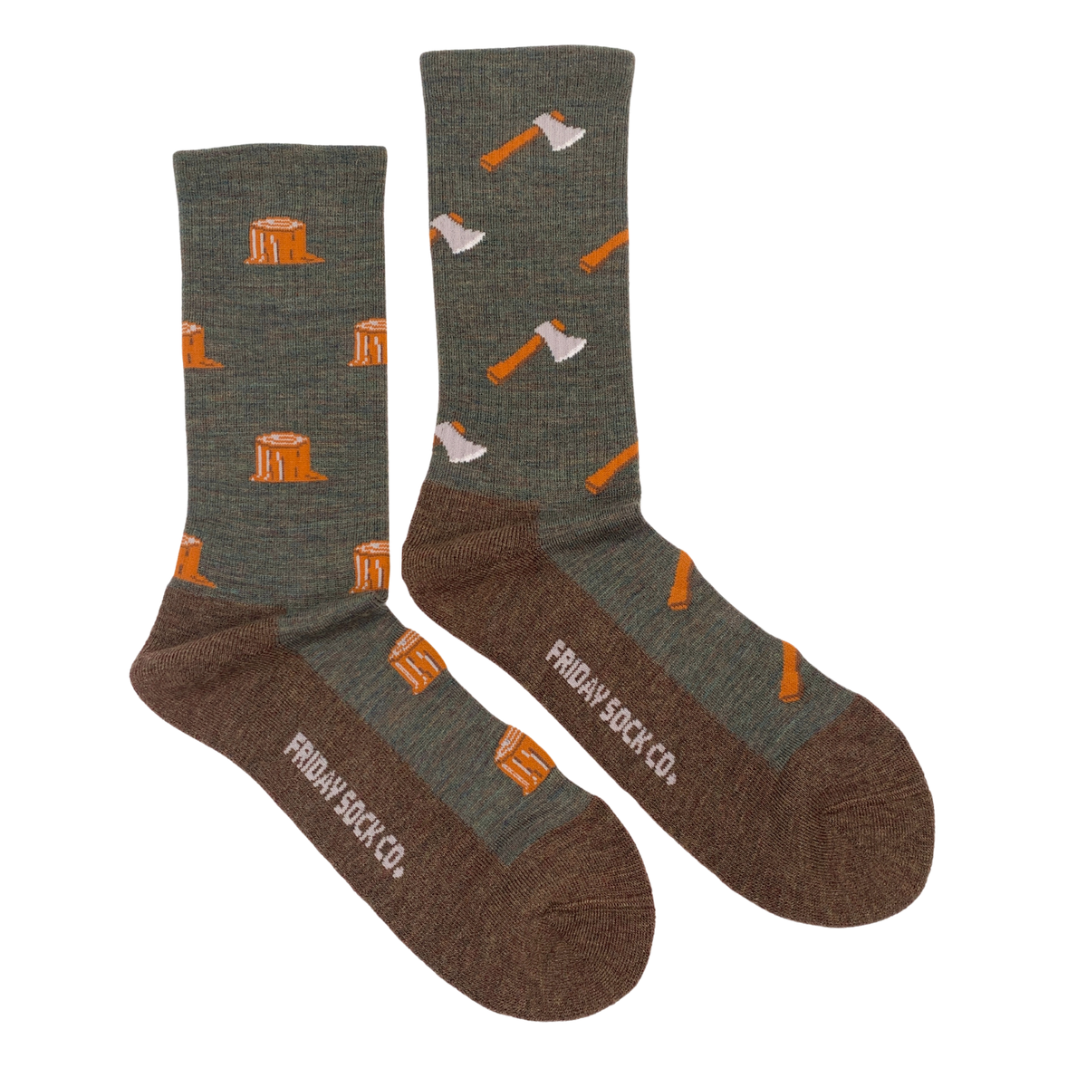 Men's Axe & Tree Merino Wool Socks | Mismatched by Design | Friday Sock Co.