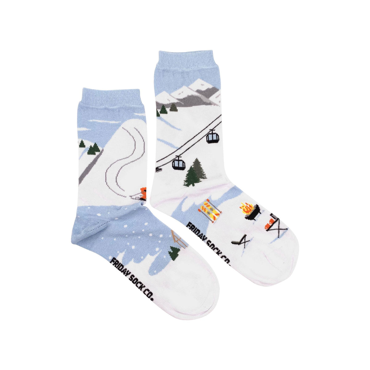Women's Ski Scene Socks | Mismatched Socks | Friday Sock Co.