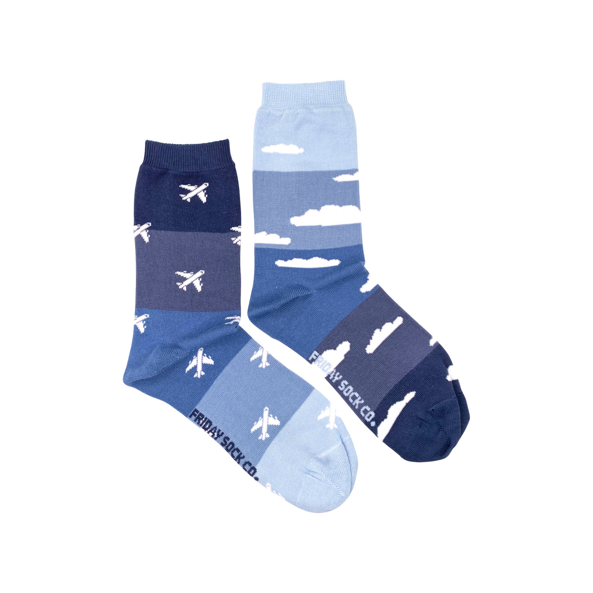Women's Plane & Cloud Socks | Mismatched by Design | Friday Sock Co ...