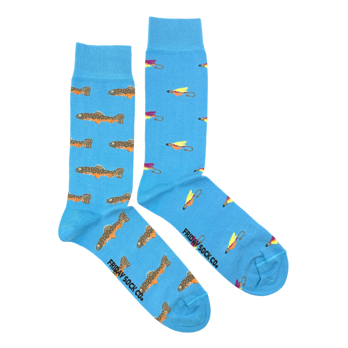 Men's Trout & Fly Socks | Mismatched by Design | Friday Sock Co.