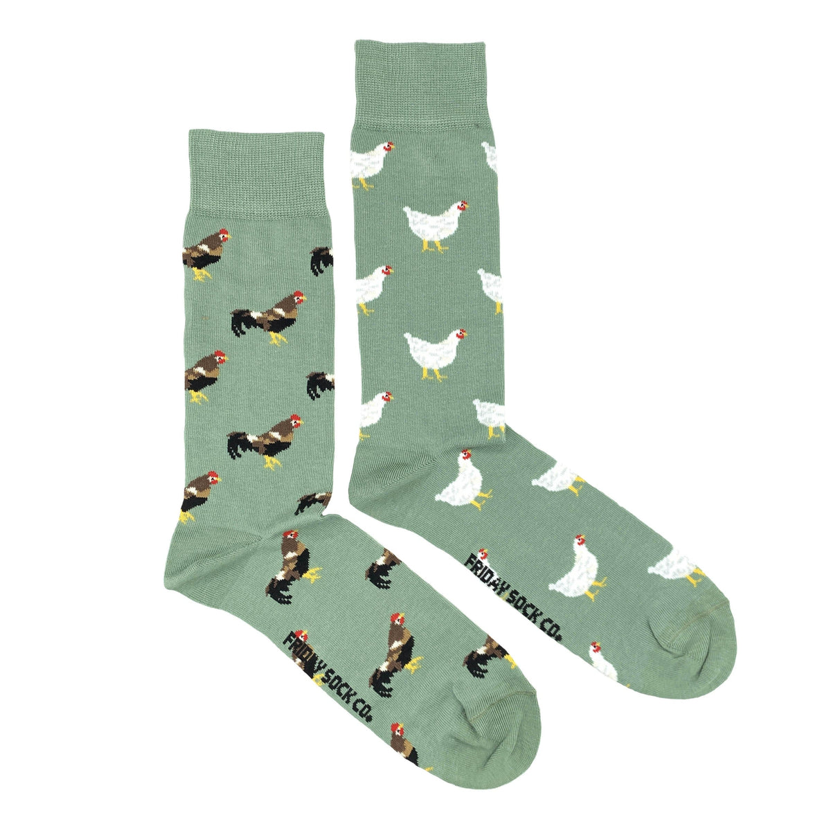Men's Chicken & Rooster Socks | Mismatched by Design | Friday Sock Co.